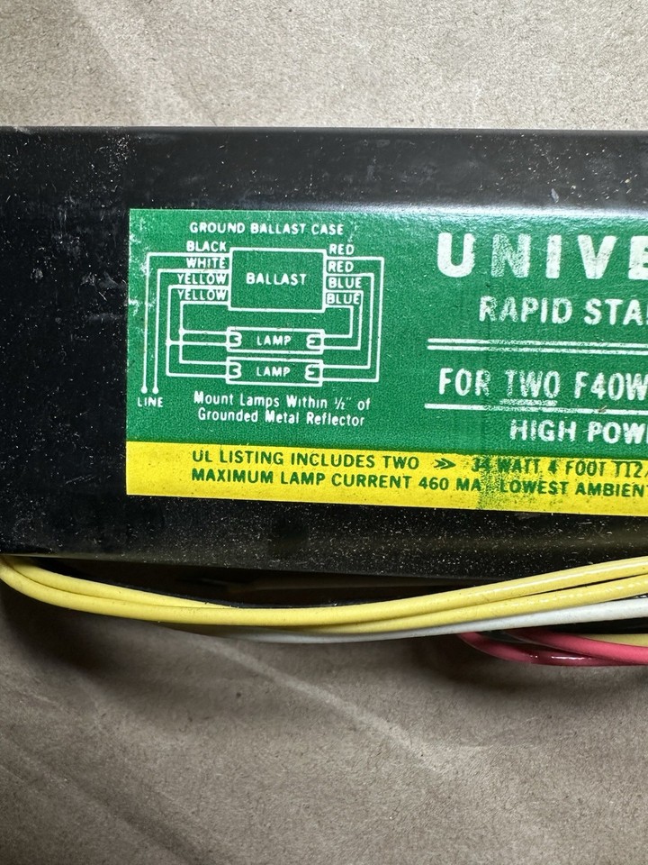 NEW Vintage Rare Rapid Start Ballast Universal 446-LR RAPID START 120v ...