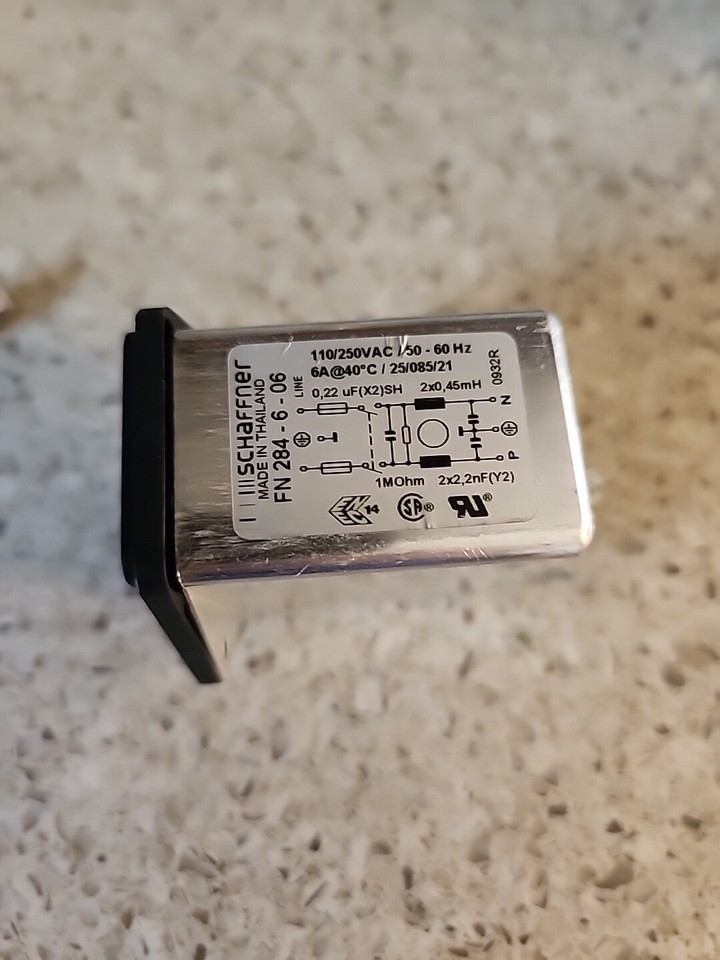 Schaffner FN284-6-06 Panel Mount AC Power Entry Modules Switch | eBay