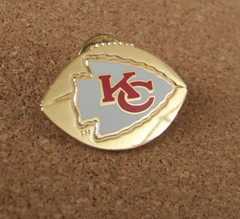 KC Kansas City Chiefs pin arrowhead logo on football shape NFL lapel | eBay