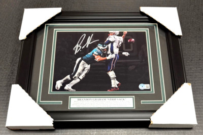 Brandon Graham Autographed 8x10 Strip Sack Tom Brady Framed Photo ...