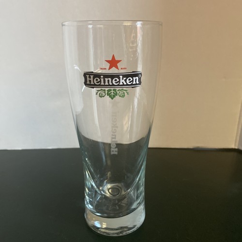 HEINEKEN Red Star Beer Glass Etched Pint Barware Bar Brewery | eBay