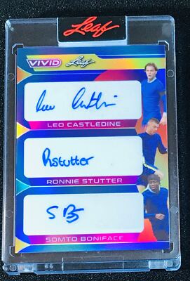 2022 Leaf Vivid Triple Auto Leo Castledine Ronnie Stutter S Boniface ...