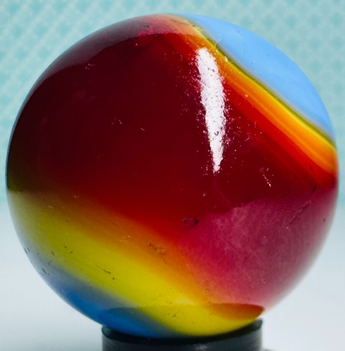 .80" 1930’s Vintage Akro SUPERMAN Corkscrew Marble Red Blue Yellow Shooter | eBay