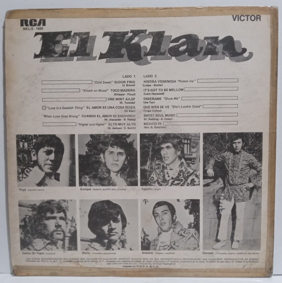 EL KLAN KILLER FUNK MEXICAN LP 1969 HEAR! SWEET SOUL MUSIC JAMES BROWN ...