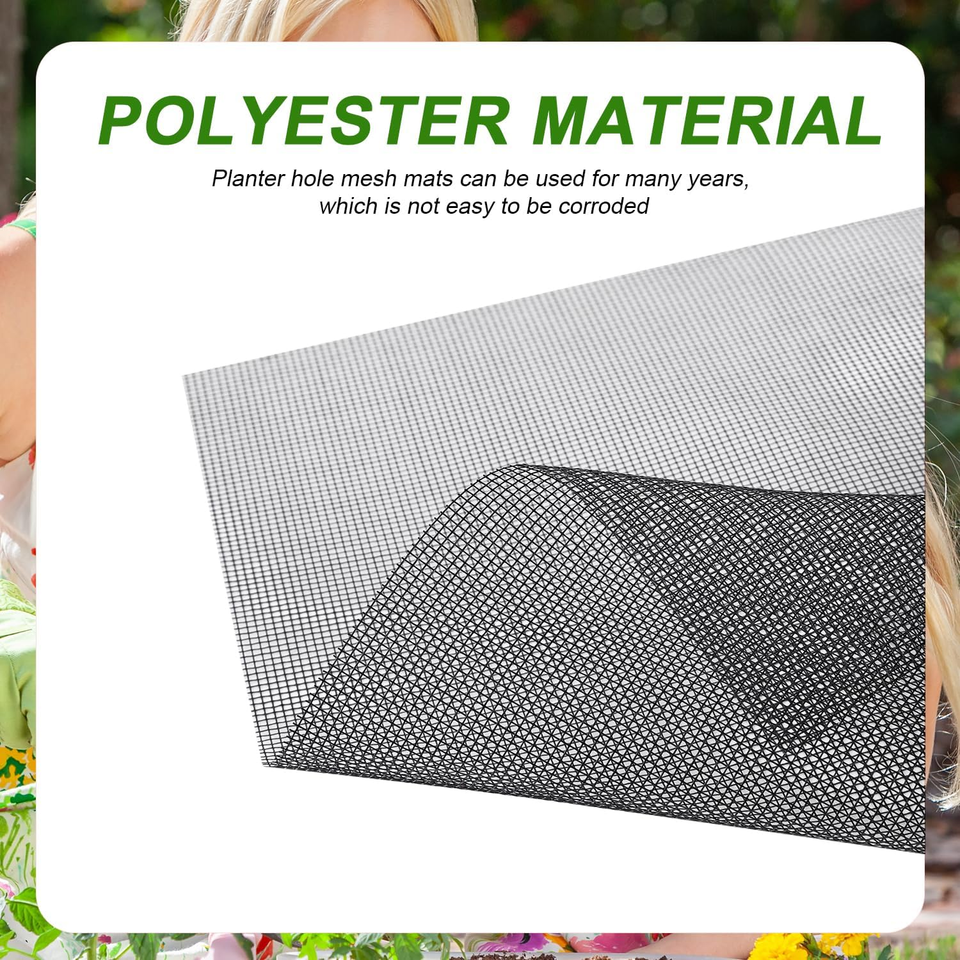10Pcs Flower Pot Hole Mesh Pad, 11.8X7.8 Inch Bonsai Mesh Drainage ...