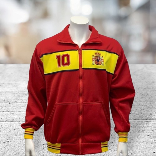 Spain Espana National Football Soccer Gol Red Polyester Jacket #10 ...