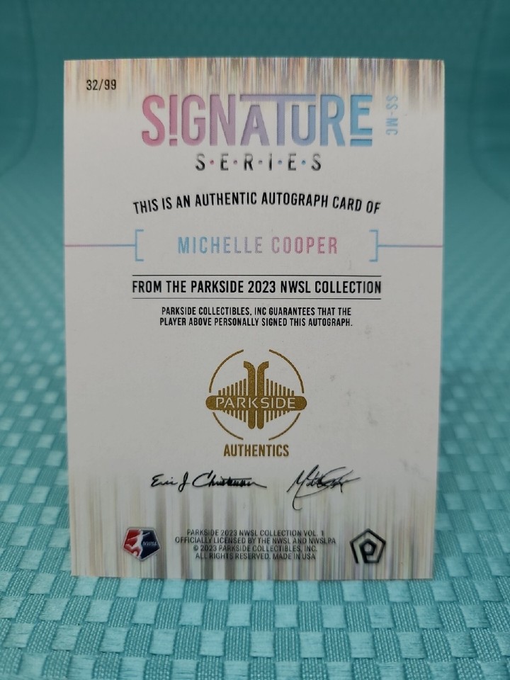 2023 NWSL Parkside Volume 1 Signature Series Michelle Cooper Red Hex # ...