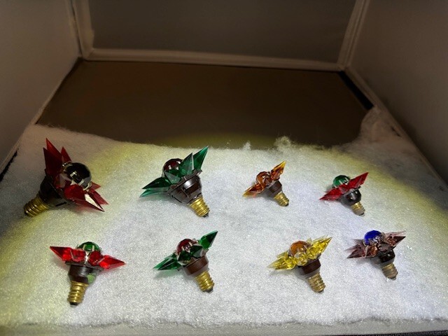 8 Vintage 1940’s Matchless Wonder Star Bulbs, Lucite, Acrylic , Xtra ...