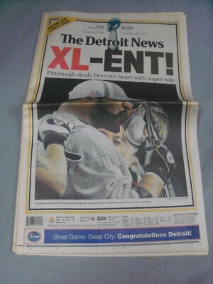 Pgh Steelers, Super Bowl XL, The Detroit News Newspaper, Feb. 6, 2006 ...