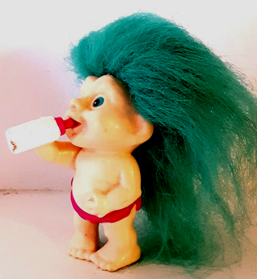 MAGIC TROLLS - APPLAUSE INC 1991 – Vintage Baby Troll with Bottle - 3 ...