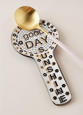 NEW ANTHROPOLOGIE BISTRO TILE SPOON REST GOOD DAY SUNSHINE MOSAIC GOLD ...