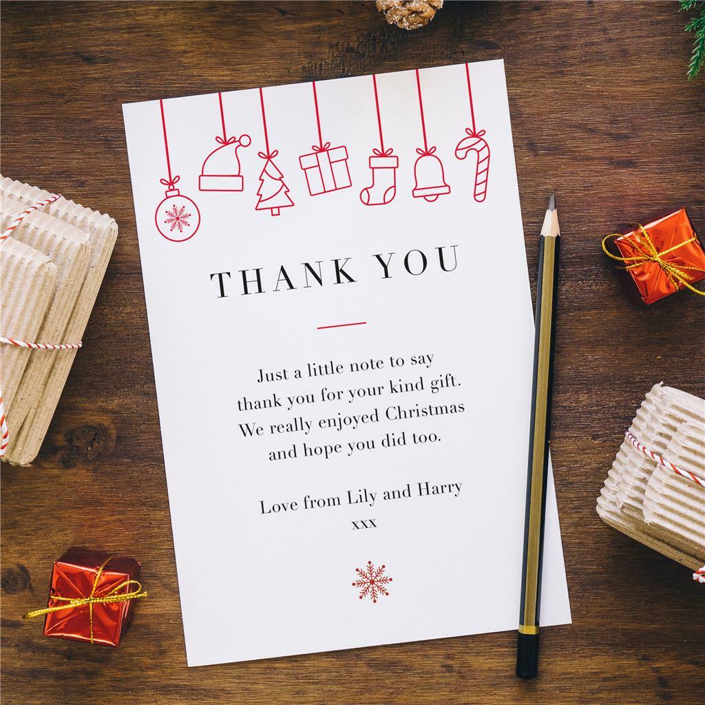 Business Christmas Thank You Notes Holiday Thank You Card Template: