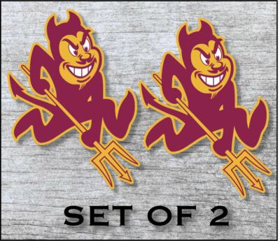 ASU ARIZONA STATE Sun Devils Sticker Decal Vinyl SET OF 2 Cornhole ...