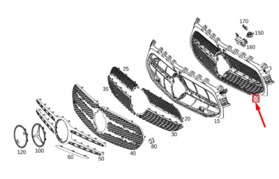 MERCEDES-BENZ B W247 Radiator Grille Frame A2478885700 NEW GENUINE ...