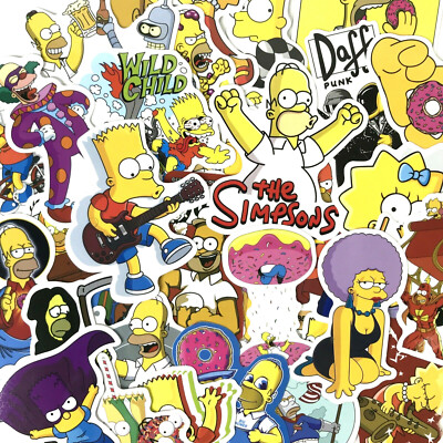 100pc The Simpsons Homer Bart TV Notebook Guitar Laptop Decal Sticker ...