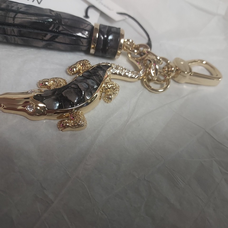 Brahmin Melbourne Collection Nocturnal Gray Charm Leather Tassel ...