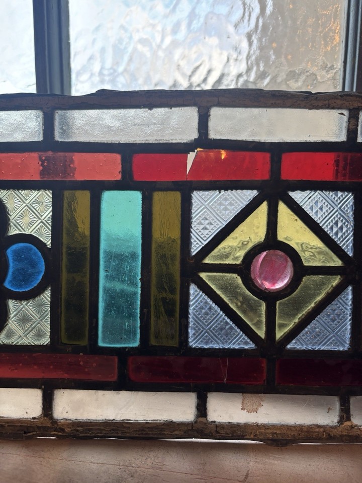 Small Antique Stained Glass Window | eBay UK