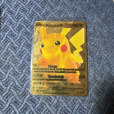 Pikachu V 170/185 Gold Foil Pokemon Card fan art | eBay
