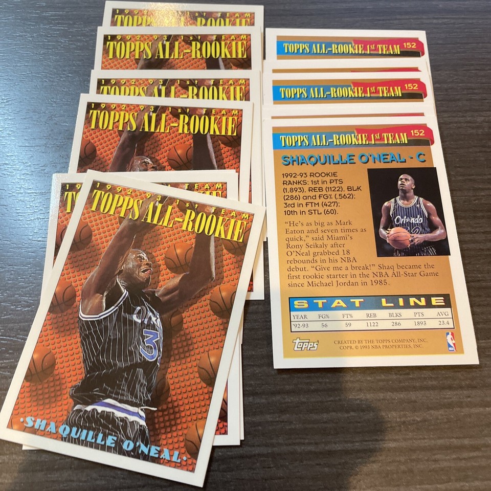 SHAQUILLE O'NEAL Lot of (13) Cards 1993-94 Topps #152 Topps ALL ROOKIE ...