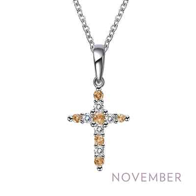 BRAND NEW Lafonn Yellow Topaz Pave November Birthstone Cross Necklace ...