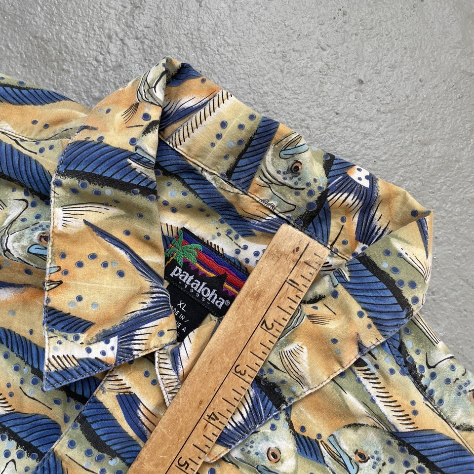 Vintage 1995 Patagonia Pataloha Aloha AOP Fish Pattern 1990s Hawaiian ...