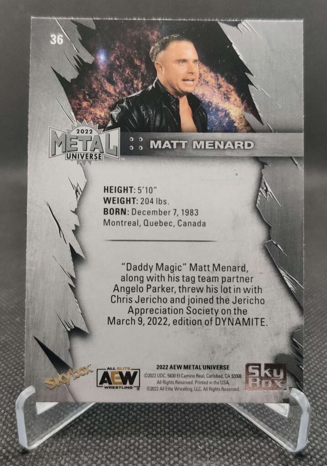 2022 Upper Deck SkyBox AEW Metal Universe #36 MATT MENARD wrestling ...