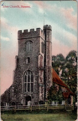 Iden Church Sussex England Vintage Postcard Lithograph Antique Unposted ...