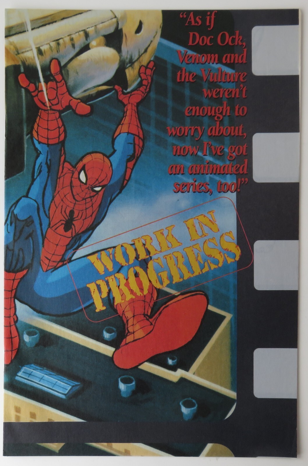1994 SPIDER-MAN WORK IN PROGRESS COMIC INSERT AND ANIMATION CEL - VF ...