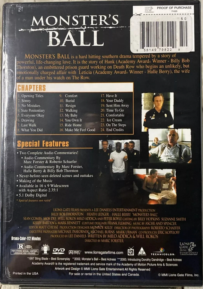 Monster's Ball (DVD, 2001 Widescreen) New Factory Sealed 658149798229| eBay