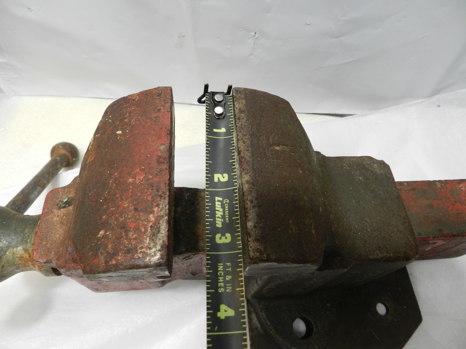 Prentiss Bull Dog No 50 Vise Bench Antique Tool Cast Iron 3-1/4" Jaw ...
