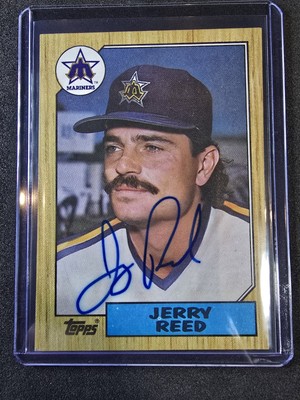 Jerry Reed 1987 Topps Autographed #619 Seattle Mariners Auto Baseball ...
