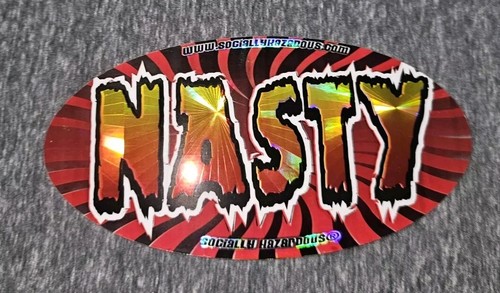 Vintage Socially Hazardous "NASTY" Bumper Sticker | eBay
