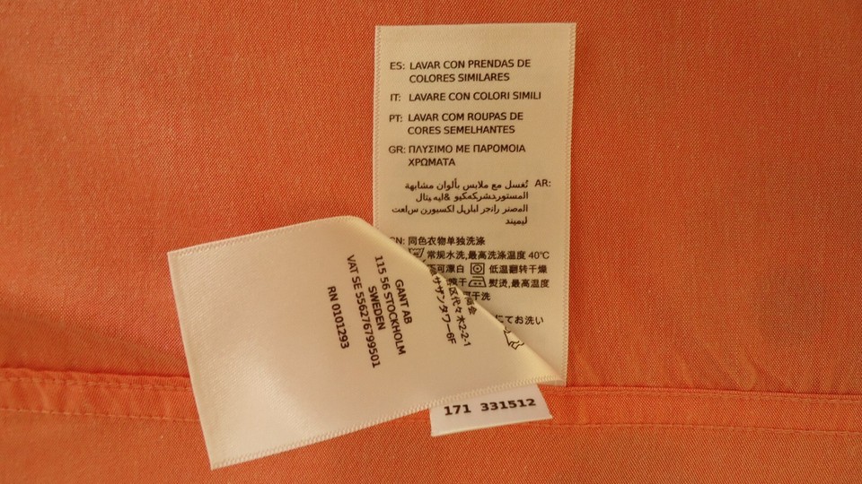 GANT size S Slim Washed Pinpoint Oxford Men's Casual Shirts Orange ...