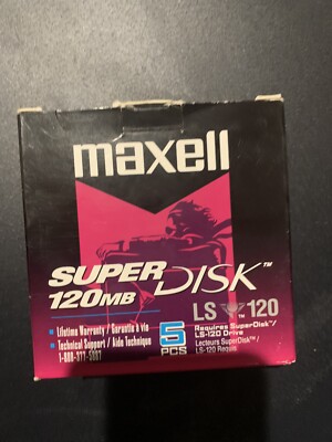 Vintage Maxell SuperDisk 120MB 3 Pack LS-120 Diskettes 3M New Sealed | eBay