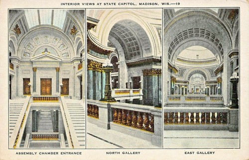MADISON WISCONSIN~INTERIOR VIEWS AT WI STATE CAPITOL-KROPP 1920s ...