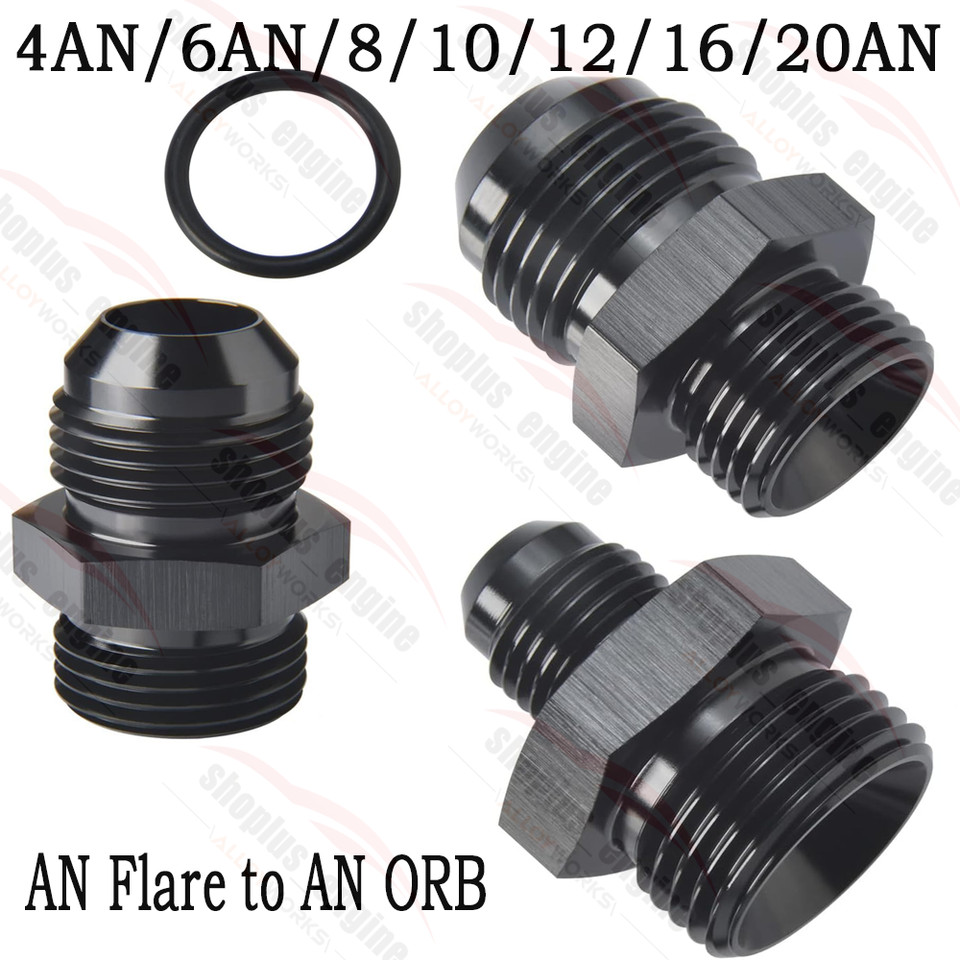 4AN/6AN/8AN/10/12/16/20 AN Flare to ORB Aluminum O Ring Boss Adapter AN ...