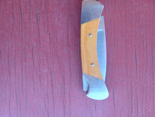 Buck 506 White Knight Folding Knife English Script Micarta Pre-date ...