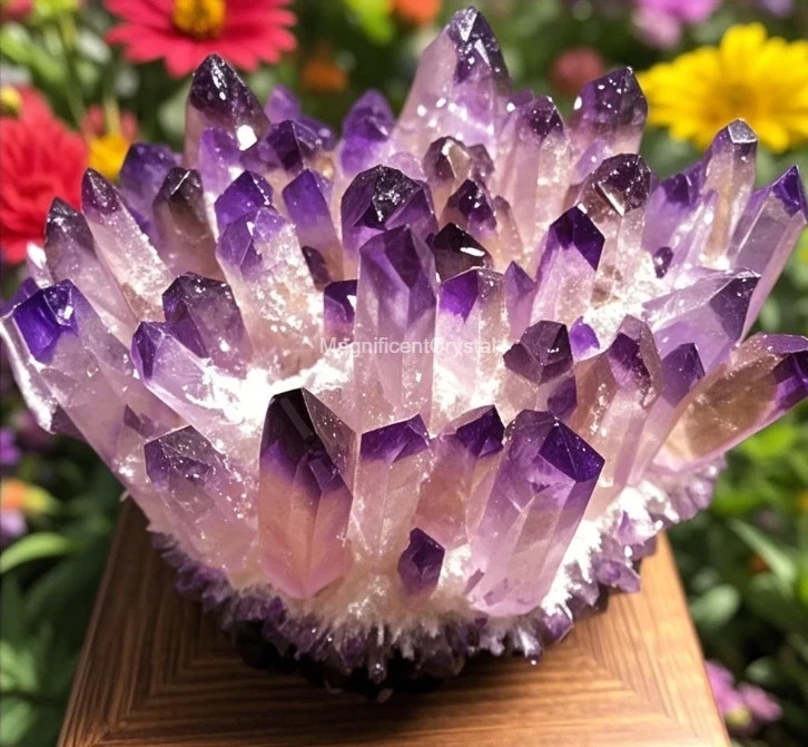 1lb+ Amethyst Geode Cluster Light Purple Quartz Crystal Healing Decor ...