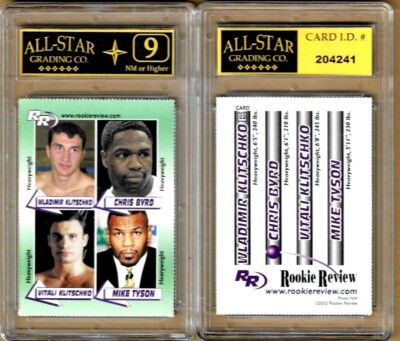 Mike Tyson VITALI KLITSCHKO Boxing 2002 Rookie Review Card #22 Graded ...