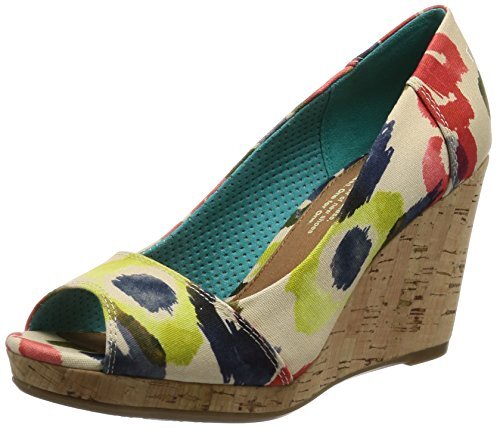 Bosch 10009772 TOMS Women's Stella Wedge Tangerine Watercolor Floral ...