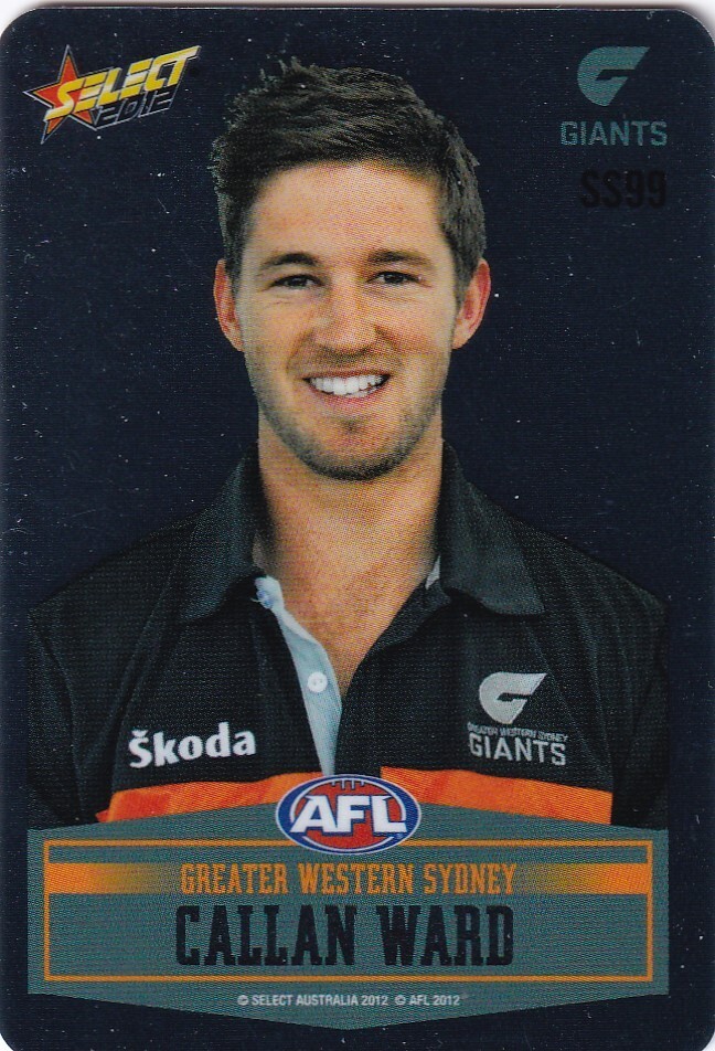 AFL 2012 Select GWS Giants - Callan Ward Sticker Card NoSS99 | eBay ...