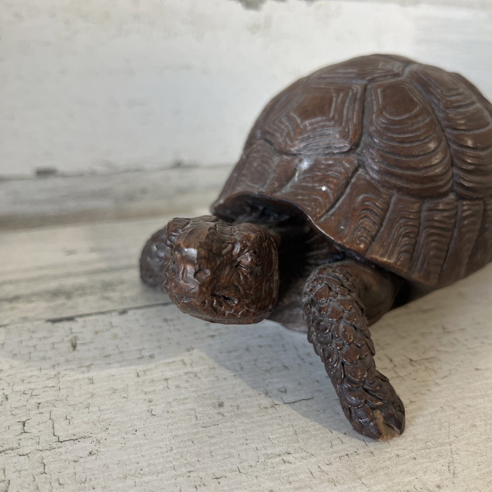 Vintage Red Mill Turtle Figurine Made in USA 7 Long Carved Signed ...