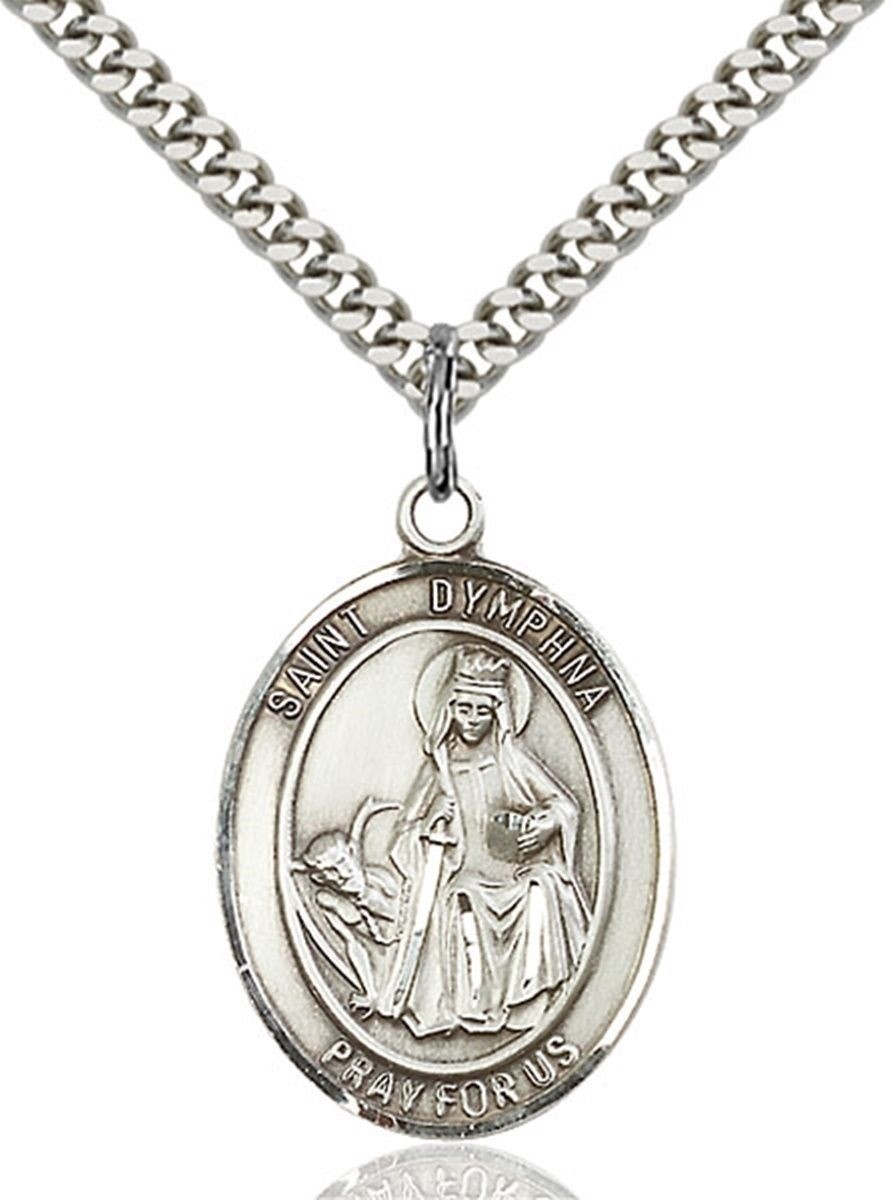 Sterling Silver Catholic Saint Dymphna Medal, 1 Inch | eBay