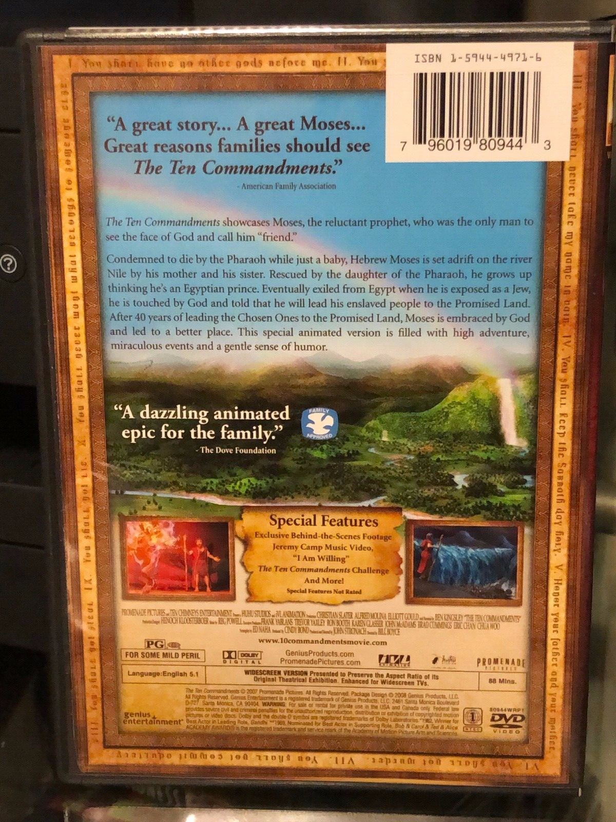 The Ten Commandments (DVD) Animated Version! Ben Kingsley, Elliott ...