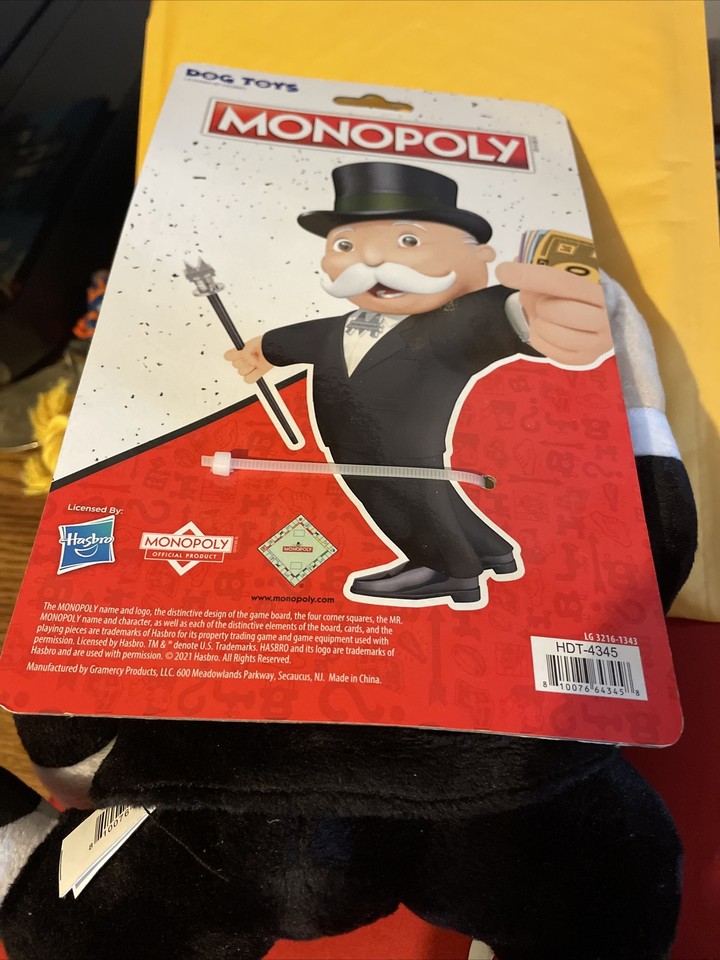 Mr. Monopoly Money Bags: Squeak & Crinkle: Hasbro: Dog Toy: NEW With ...