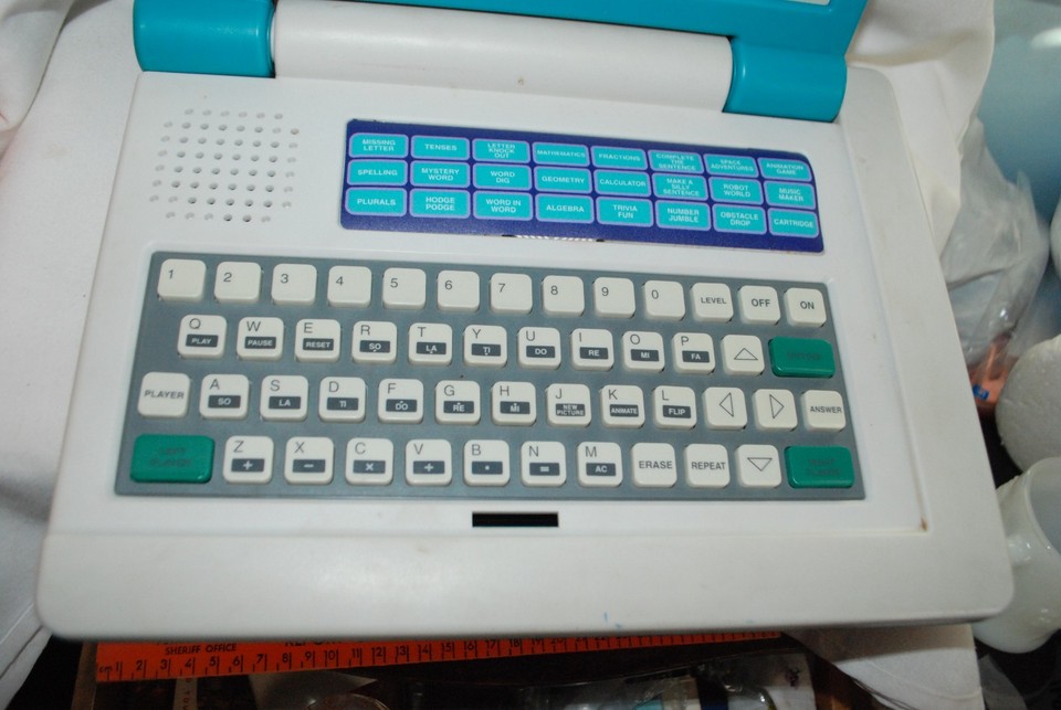 Vintage Vtech Talking Whiz Kid Notebook Learning Laptop Computer Teal ...