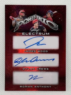 2024 Leaf Electrum Baseball - /3 Red Power Trio Auto #PT-10 - WOOD ...