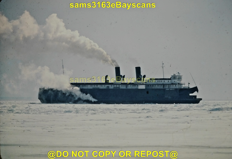OS CHIEF WAWATAM CAR FERRY AT ST. IGNACE MICHIGAN 1970-76-78 FIVE ...