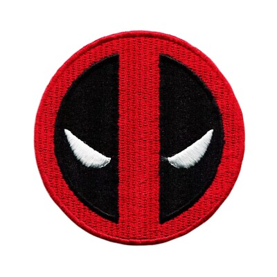 Deadpool Embroidered Iron On Patch Red & Black Superhero Badge | eBay