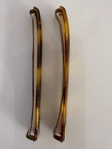 2 Goody Stay Tight Vtg Clasp Clip Hair Barrettes 3” USA Mock Tortoise ...